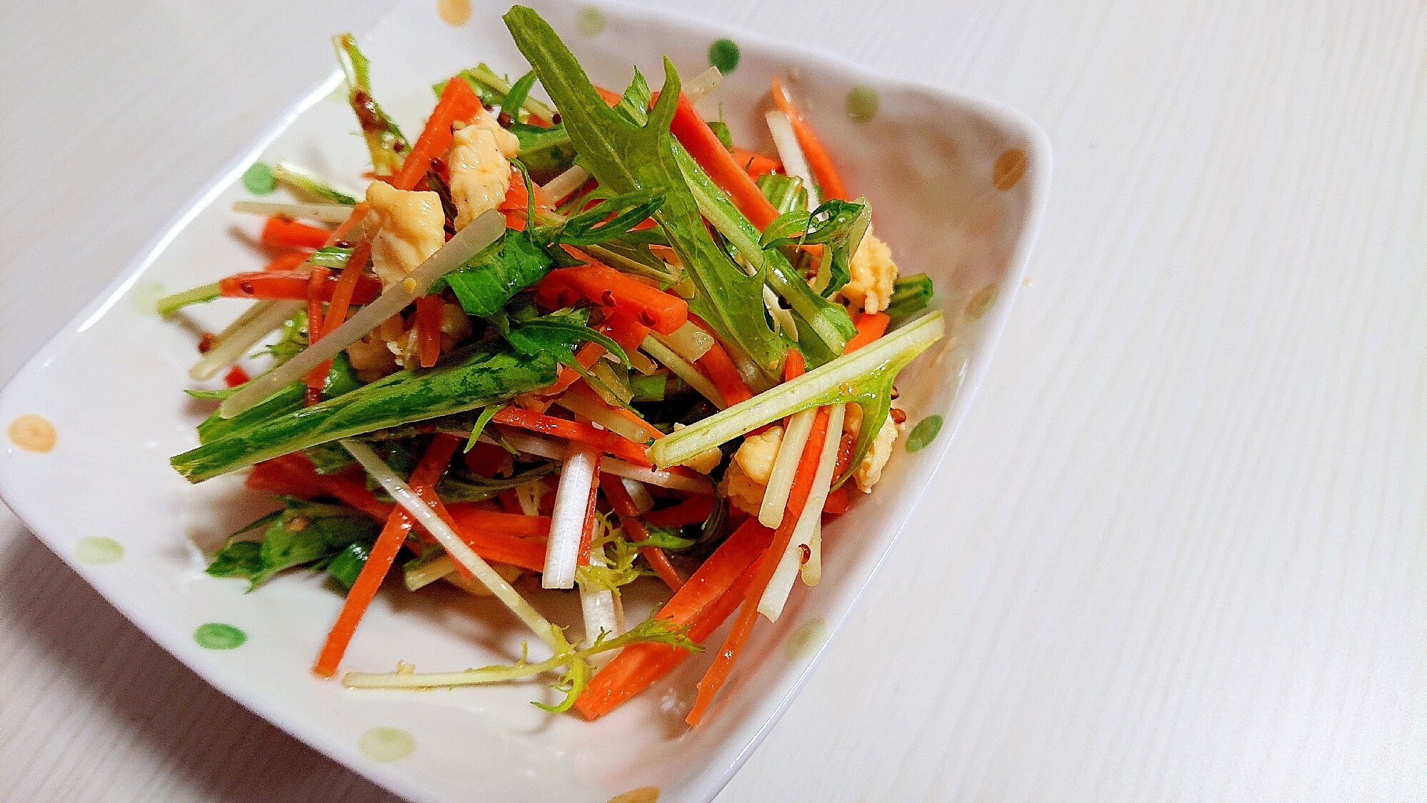 水菜と人参の粒マスタードサラダ レシピ・作り方 by SOKOSOKOまぁち - 楽天レシピ