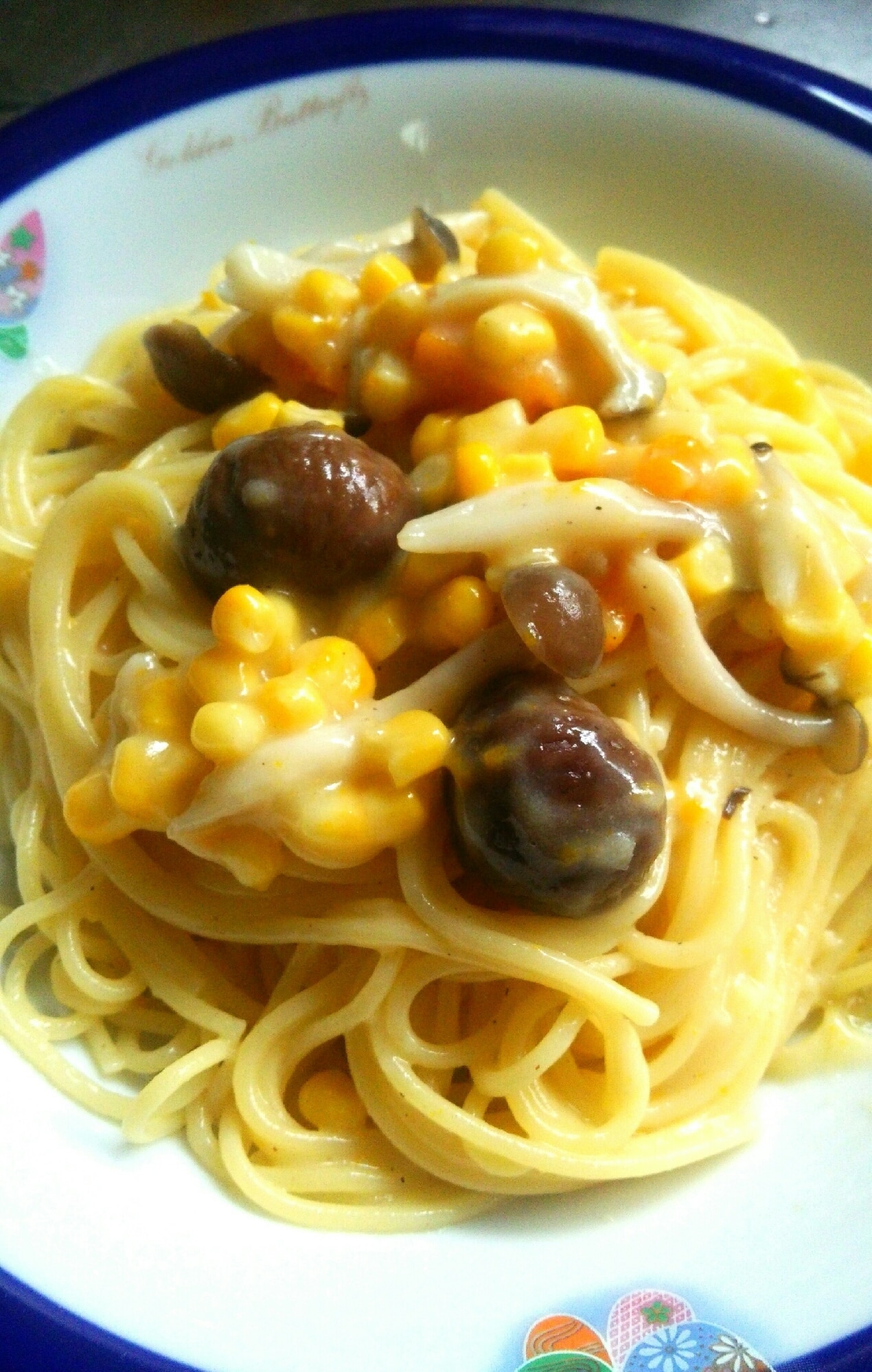 甘栗入りコーンポタージュパスタ レシピ・作り方 by sunflowers｜楽天レシピ