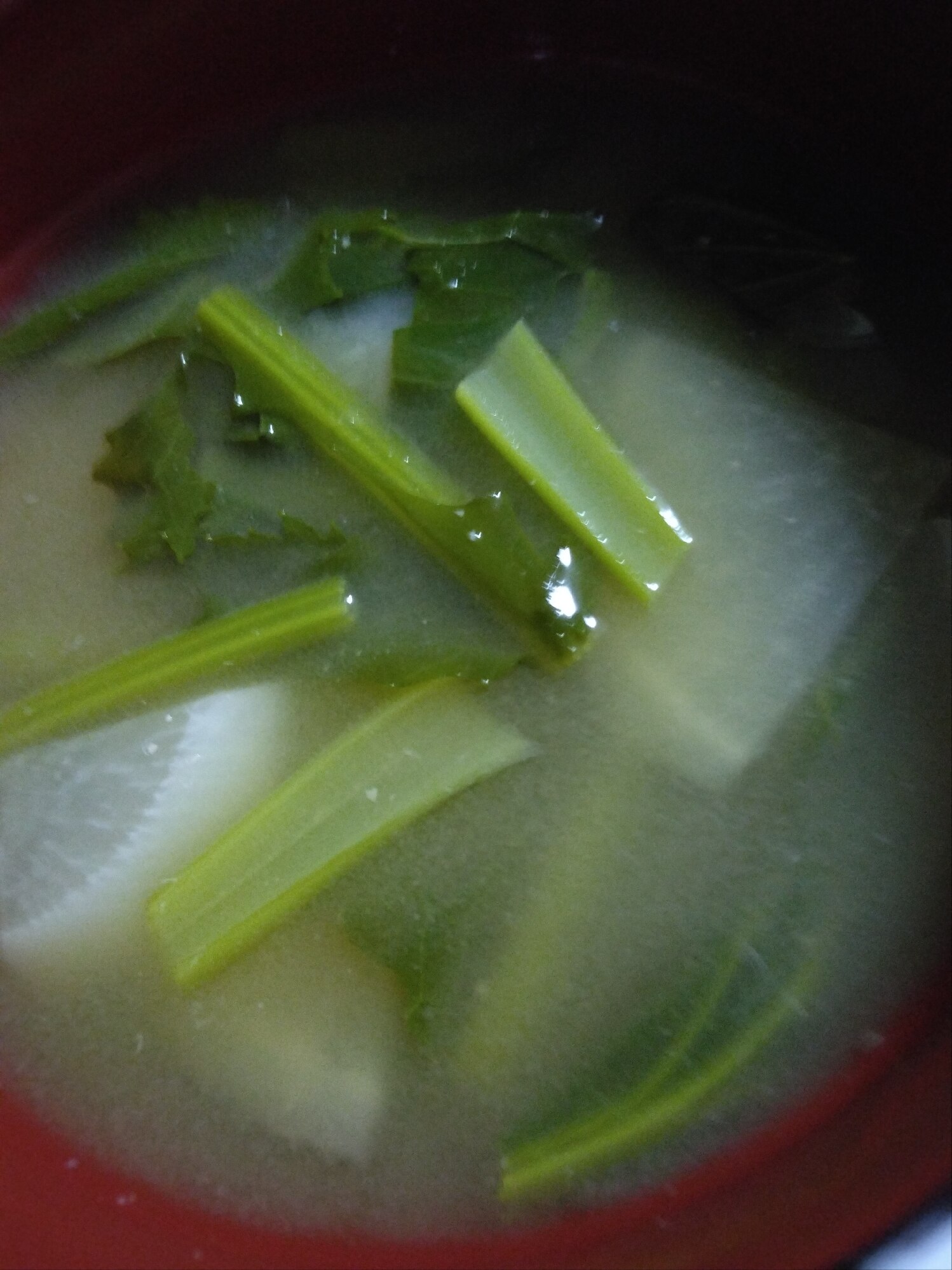 かぶとかぶの葉のみそ汁 レシピ・作り方 by rogoy - 楽天レシピ