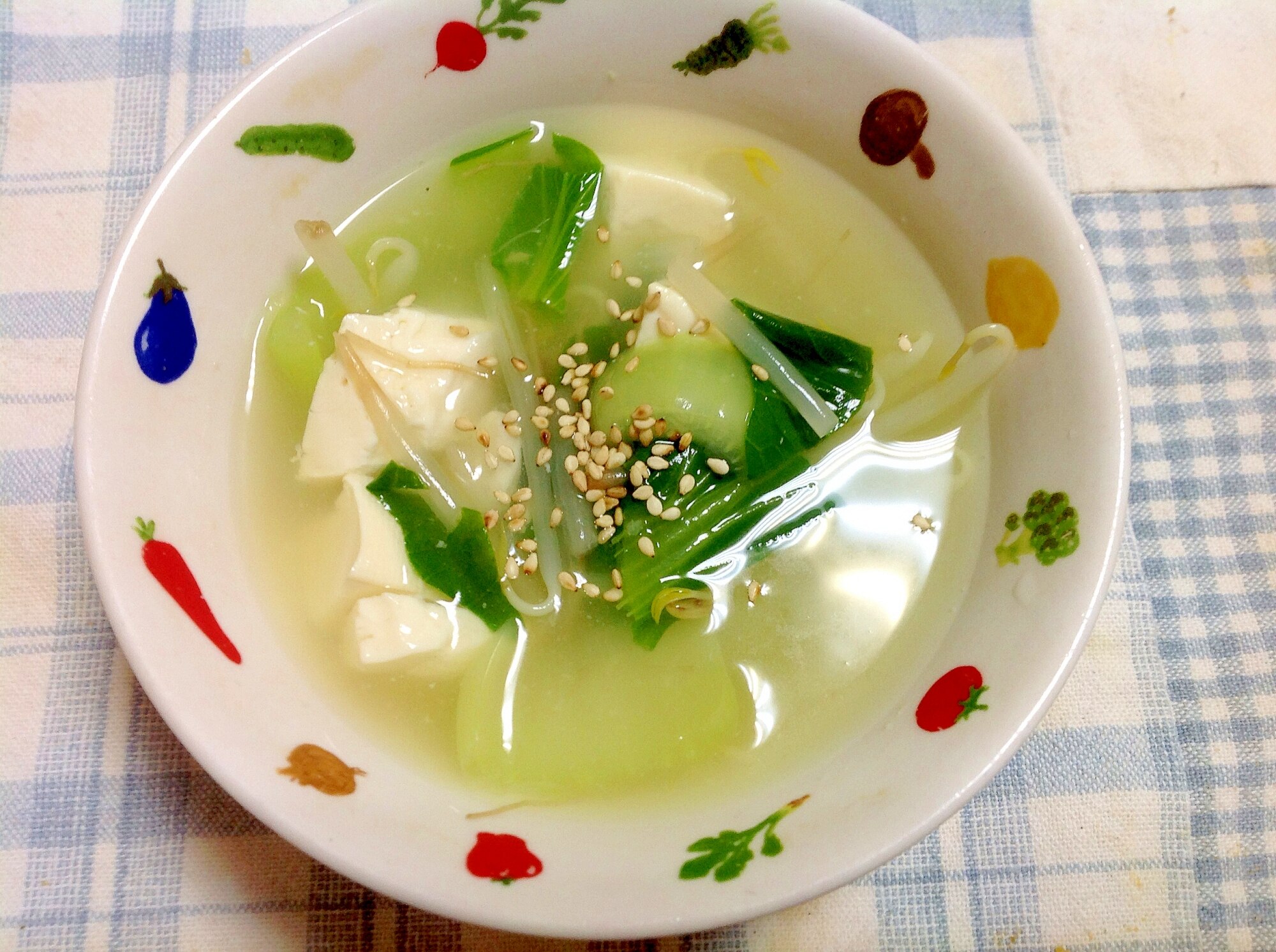 青梗菜ともやし豆腐の中華スープ♪ レシピ・作り方 by simakis - 楽天レシピ