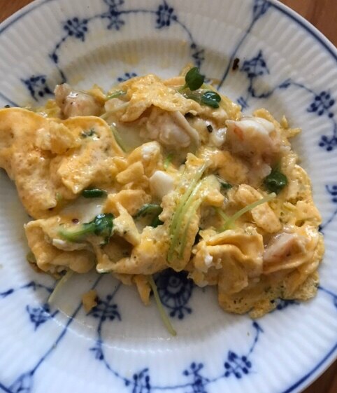 むきエビとカイワレの卵炒め レシピ・作り方 by ボンド子｜楽天レシピ