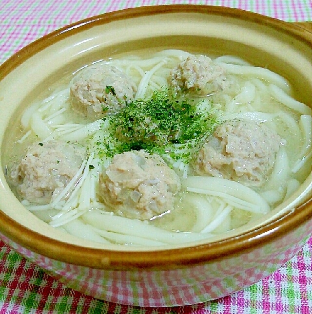 豚つくねの塩麹煮込みうどん レシピ・作り方 by あ-ち0024 豚つくねの塩麹煮込みうどん レシピ・作り方 by あ-ち0024