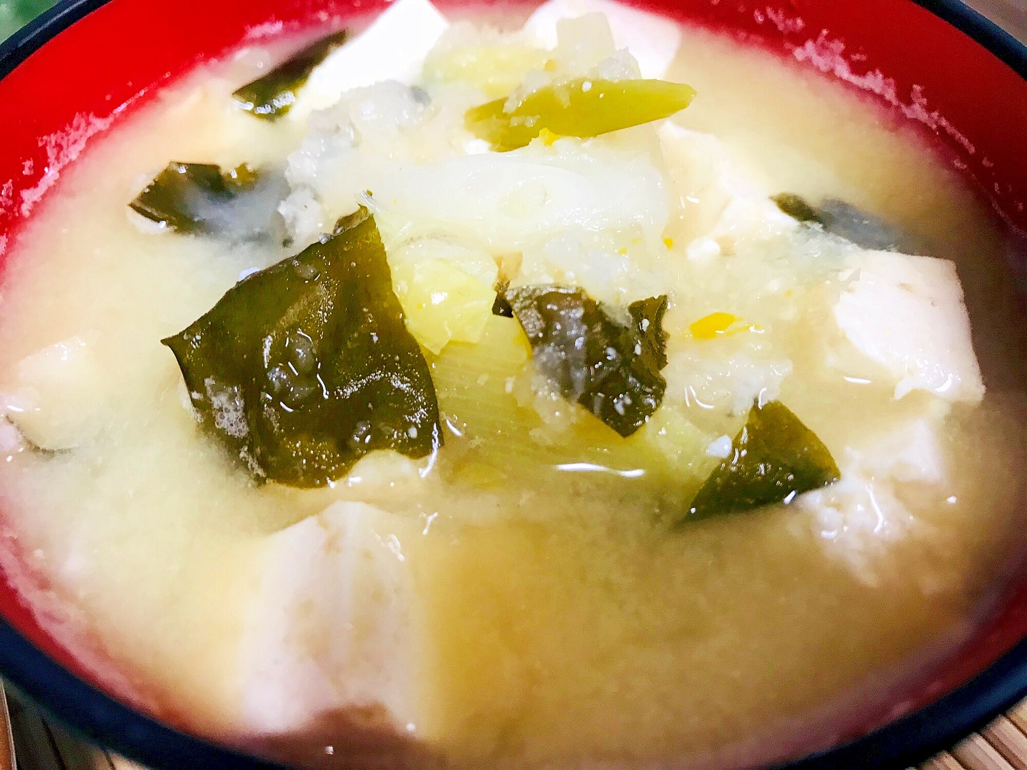 ネギと白菜と豆腐のおろしわかめ味噌汁 レシピ・作り方 by たかまさ20010911 - 楽天レシピ